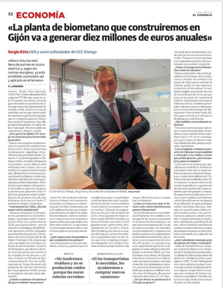 "The biomethane plant that we will build in Gijón will generate ten ...